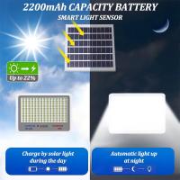 China 100W Lens Brightness Household Lighting Remote Controlled Solar Powered Flood Light for sale