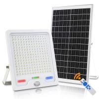 China Outdoor Solar Powered Garden Floodlights 50W Battery Operated Flood Light With Remote for sale