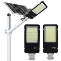 China Gray High Lumen Solar Outdoor Lights IP67 100 Watt LED Solar Street Light Waterproof for sale