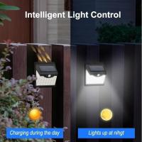 China 6500K Solar Powered Outdoor Wall Mounted Lights With Motion Sensor / Light Sensor for sale