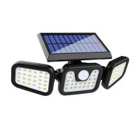 China Solar Powered Motion Sensor Three Heads Led Flood Light 2000MA for sale