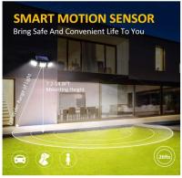 China Solar Powered Motion Sensor Three Heads Led Flood Light 2000MA for sale