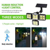 China Wall Mount Solar Garage Four Heads Led Motion Sensor Security Light for sale