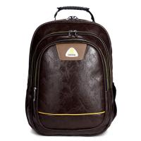 China Leisure Laptop Brown Leather Rucksack , Multifunction Durable Leather Backpack for sale