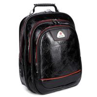 China Leisure Fashionable Black Leather Backpack , Excellent Craftsmanship Soft Leather Backpack for sale