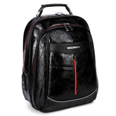 China Durable Lightweight Leather Business Backpack Zipper Closure Anti - Fouling for sale