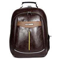China Water Resistant Brown Leather Backpack , Softback Leather Rucksack Bags for sale