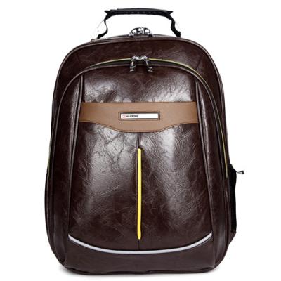 China Water Resistant Brown Leather Backpack , Softback Leather Rucksack Bags for sale