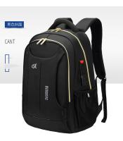 China Light Weight Double Zipper Backpack ,  Fashionable Black Zip Backpack for sale