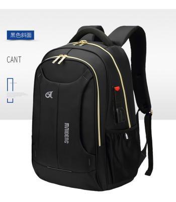 China Light Weight Double Zipper Backpack ,  Fashionable Black Zip Backpack for sale