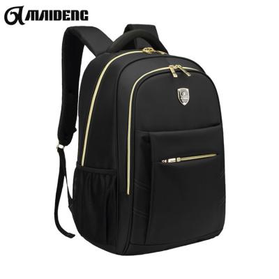 China Waterproof Black Backpack With Gold Zippers , Fashion Double Zipper Backpack for sale