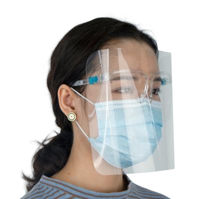 China Anti-spray  clear Fog Face Shield ANDX Medical Protective Anti Mask With Glasses Frame for sale