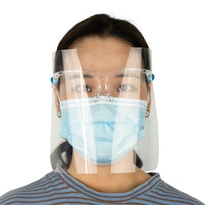 China Manufacturer stylish with detachable glasses frame anti-fog glass transparent with face shield for sale