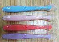 China Spoon Logo Custom Silicone Kitchen Spoon Small Long Handle Spoon for sale