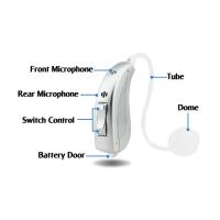 China Deaf Open Fit BTE Hearing Aid Beige Hearing Amplifier With Noise Reduction for sale