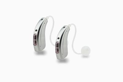China Silver Open Fit Behind The Ear Hearing Aids 25H Personal Sound Amplifiers For Adults With Hearing Loss for sale