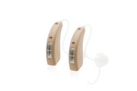 China BTE Mini Rechargeable Hearing Aids Dual Microphone Beige White for sale