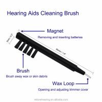 China 50mm Hearing Aid Brush Cleaning Tool With Wax Loop Magnet for sale