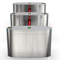 China Flap Barrier Train Station Turnstile Gate With Card Reader 30W Stainless Steel for sale