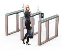 China Aluminum Alloy Speed Gate Turnstile 110V 220V IC Card RFID Swing Barrier System for sale