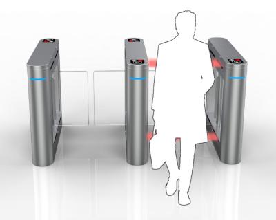 China Stainless Steel Glass Turnstile Swing Gate IP54 Security Access Control 600mm Passage for sale
