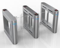 China Stainless Steel Glass Turnstile Swing Gate IP54 Security Access Control 600mm Passage for sale