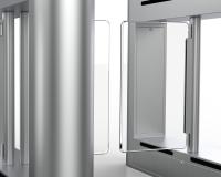 China Customized 600mm Glass Turnstile Gate , AC220V 50Hz Sliding Gate Turnstile for sale