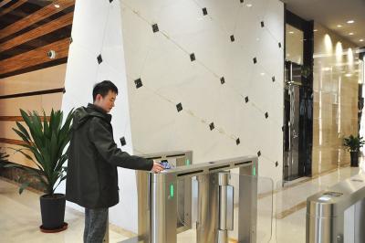 China Low Noise SUS304 Speed Gate Turnstile 75W IP54 with Card Reader Access Control for sale