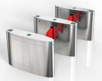 China Stainless Steel Waist High Flap Turnstile Gate 220V 550mm Passage RS232 for sale