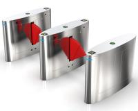 China Stainless Steel Waist High Flap Turnstile Gate 220V 550mm Passage RS232 for sale