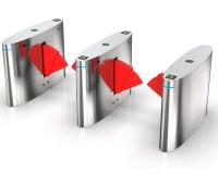 China Stainless Steel Waist High Flap Turnstile Gate 220V 550mm Passage RS232 for sale