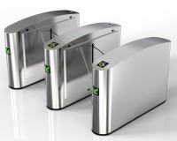 China Entrance Control Automatic Flap Barrier Turnstile Silver With 0.2S / Person Speed for sale