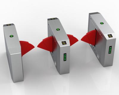 China ZECHENG 550mm Passage Width Automated Flap Turnstile Gate 50Hz Silver Stainless Steel for sale