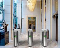 China 550mm Width Flap Turnstile Gate Barrier Access Control System 220V 50Hz RS232 for sale
