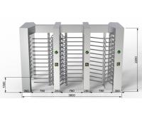 China RS232 Interface Full Height Turnstile Entrance Gates 70W 550mm Width for sale
