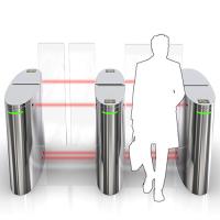 China 80W Sliding Gate Turnstile With Card Reader Silver Color Anti Tailgating for sale