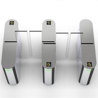 China Silver Glass Security Turnstiles , Office Pedestrian Turnstile Gate 550-900mm for sale