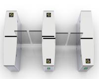 China Bidirectional Sliding Turnstile Gate 220V RFID Access Control Silver 1400mm for sale