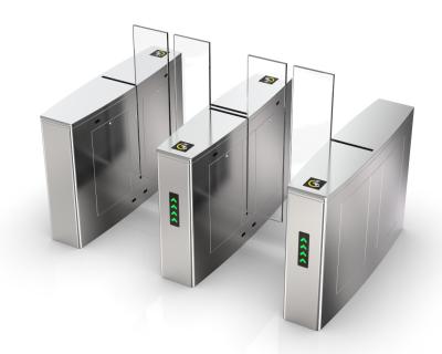 China Bidirectional Sliding Turnstile Gate 220V RFID Access Control Silver 1400mm for sale
