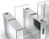 China Anti Pinch Security Sliding Turnstile Gate 304 Stainless Steel IP54 550-900mm Passage Width for sale