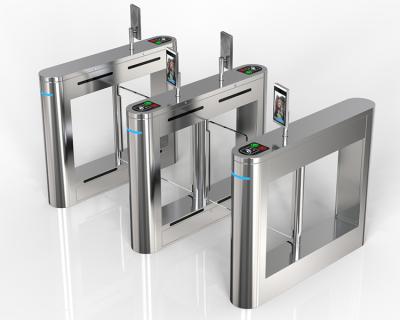 China Zecheng ZC-B228 Face Recognition Access Control Turnstile Gate 50KG Silver Stainless Steel RS485 TCP/IP for sale