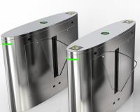China Silver Flap Barrier Turnstile Access Control System 0.2s Speed RFID Card Reader 1200x200x980mm for sale