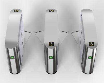 China 550mm Passage Width Flap Turnstile Gate Stainless Steel RS232 10 Million Lifespan for sale