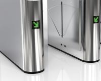 China 550mm Passage Width Flap Turnstile Gate Stainless Steel RS232 10 Million Lifespan for sale