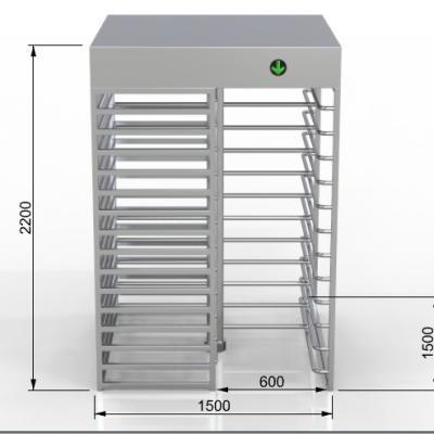 China RS232 Communication Interface Full Height Turnstile IP54 Protection Level 550mm Passage for sale