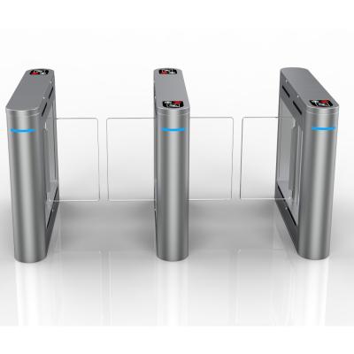 China Silver Security Swing Turnstile Gate 110V 220V RFID IC ID Card Reader Anti Tailgating Access Control for sale