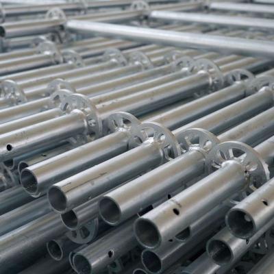 China Diameter 48.3mm 3m 6 Ring Scaffolding System Vertical Post Ringlock Standard with Coupling for sale