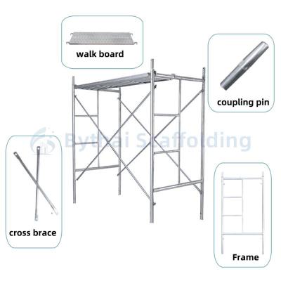 China Pre-galvanized Scaffold Walk Thru Frame Components For High Rise Construction for sale