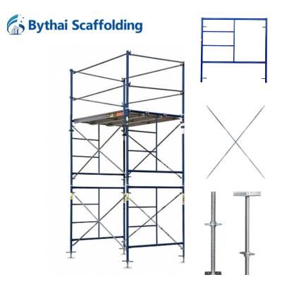 China Construction Scaffolding Materials Quality Powder Coated Galvanized H Step Frame for sale