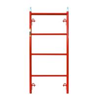 China Red Powder Coated Q355 Steel Ladder Frame Scaffolding Easy Installation and Dismantling for Heavy-Duty Construction for sale